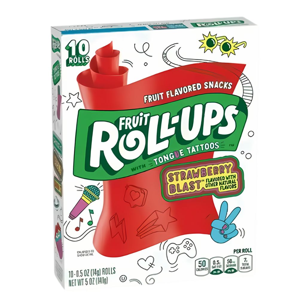 Fruit Roll Ups Strawberry Blast - gummiartige Süßigkeit mit Erdbeergeschmack, 141g – American Uncle
