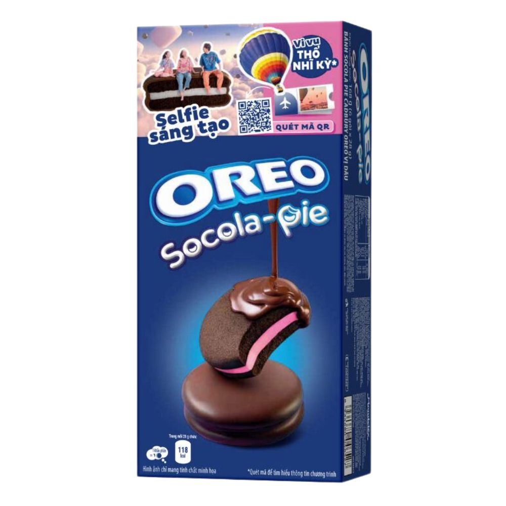 Oreo Strawberry Socola Pie - mit Erdbeercreme gefüllte und mit Schokolade überzogene Snacks ...