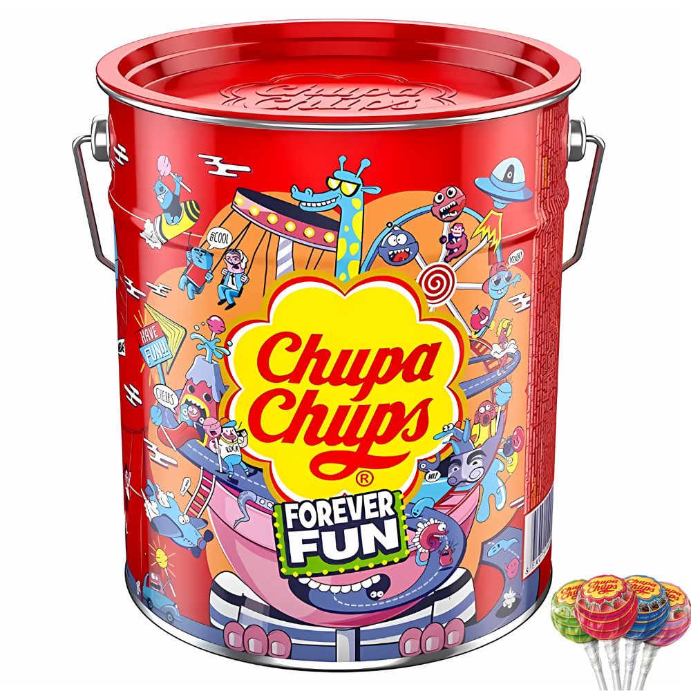 Chupa Chups Forever Fun- Lutscher mit verschiedenen Geschmacksrichtungen, 12g (Packung mit 150 ...