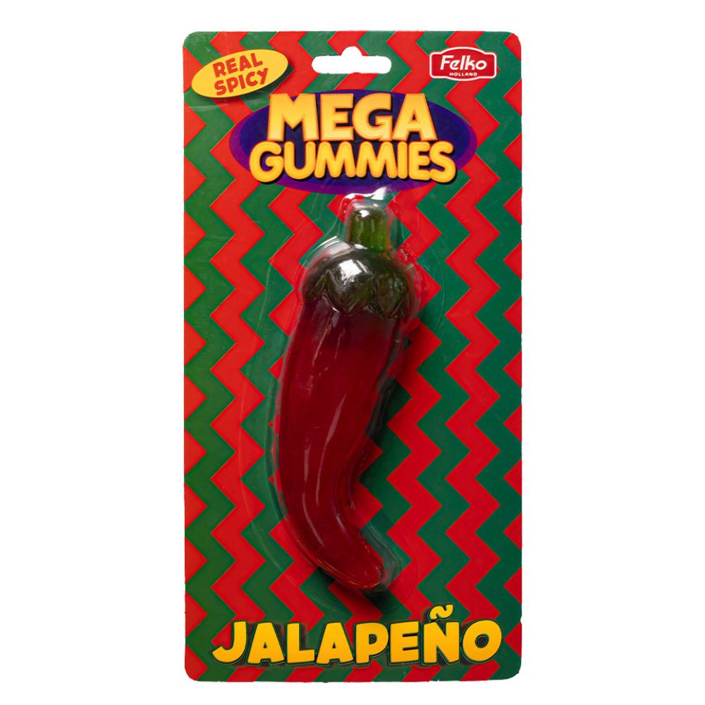 Mega Gummies Jalapeno Pepper - riesige gummiartige Süßigkeit in Form einer 120g Paprika ...