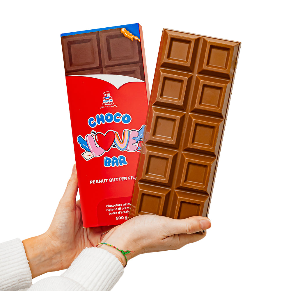 XL Peanut Butter gefüllte Choco Love Bar - Milchschokolade gefüllt mit Erdnussbuttercreme 500g ...