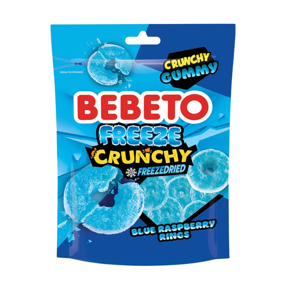 Bebeto Blue Raspberry Rings Freeze Crunchy Gummy Freezedried ...