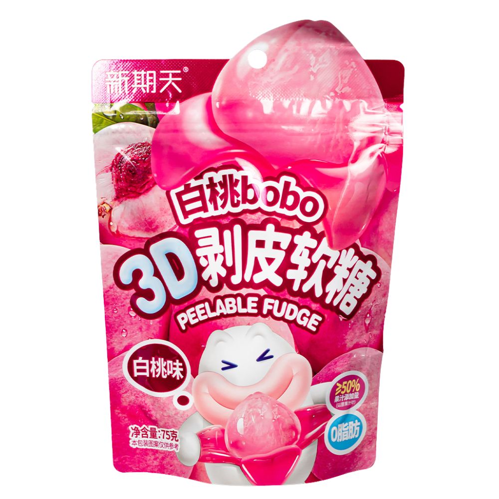 Bobo 3D Peach Schälbare Fudge-Bonbons - Pfirsichgeschmack Gummibonbons ...