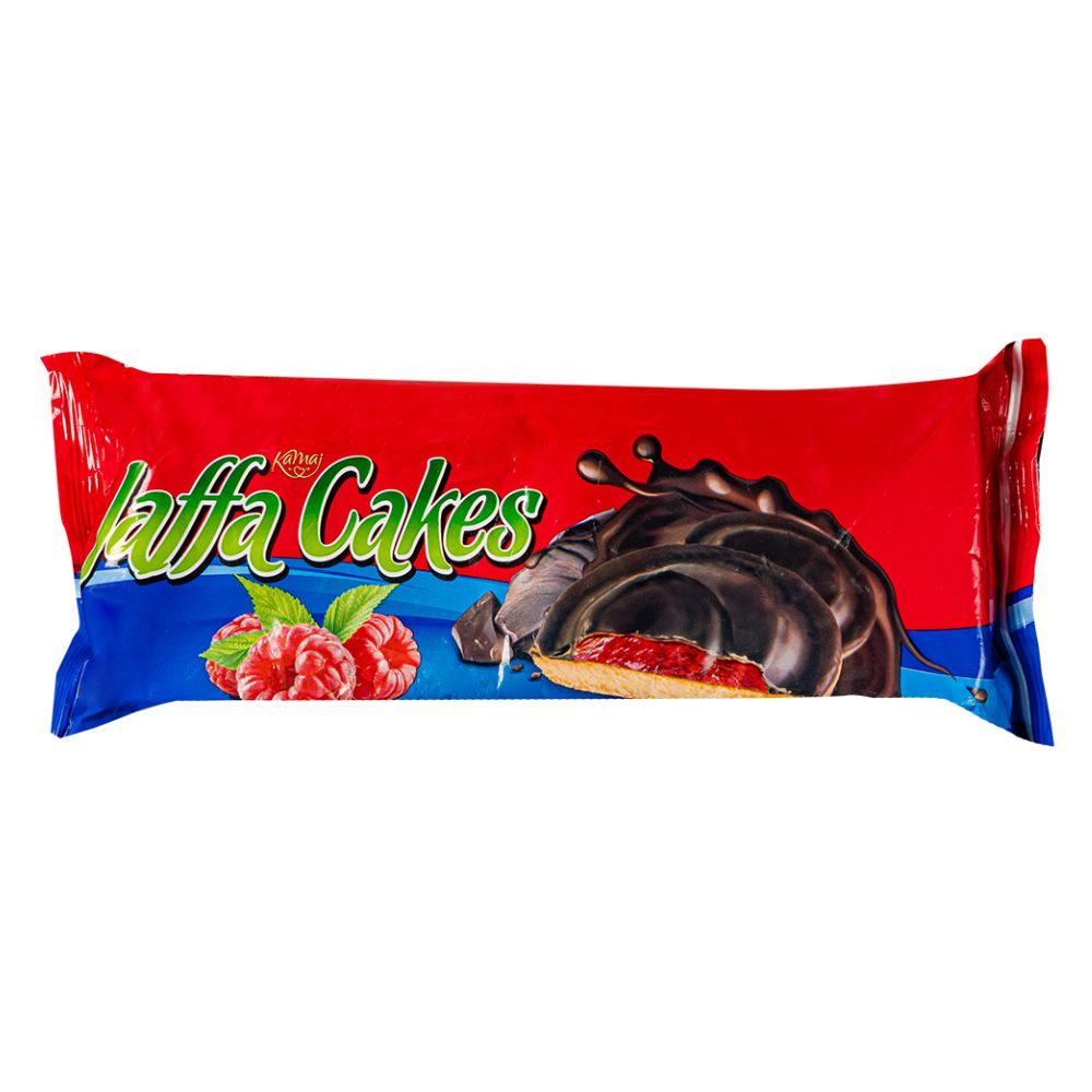 Jaffa Cakes Raspberry - Kekse mit Himbeergeschmack-Gelee und mit ...