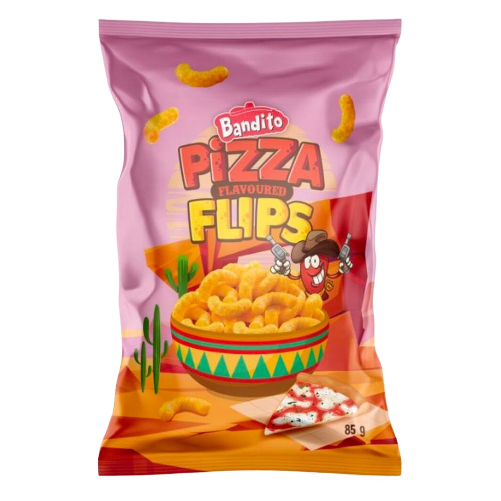 Verboten Pizza Flips, Puffs mit pizza Geschmack, 85g – American Uncle
