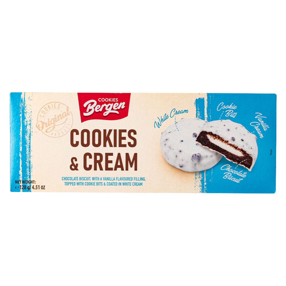 Bergen Cookies & Cream - weiße Schokoladenkekse und Streusel 128g ...