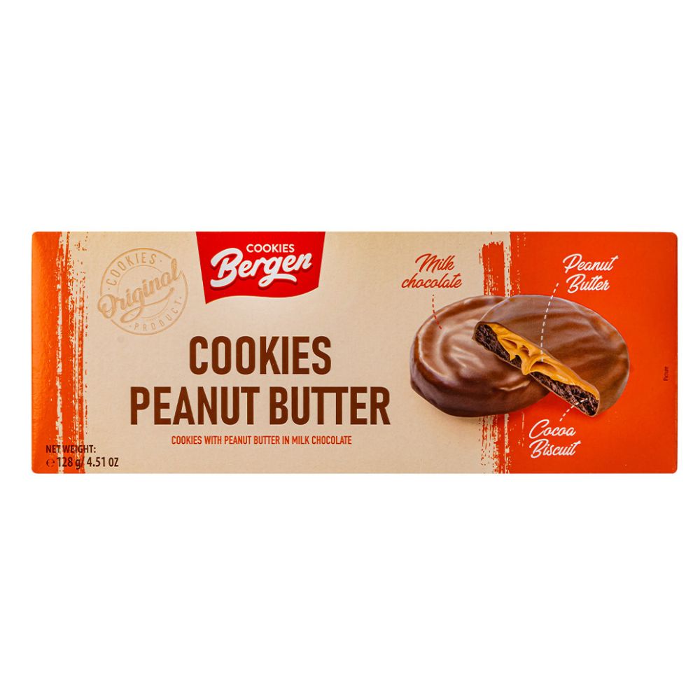 Bergen Cookies Peanut Butter - Milchschokoladenkekse mit Kakaobutter ...