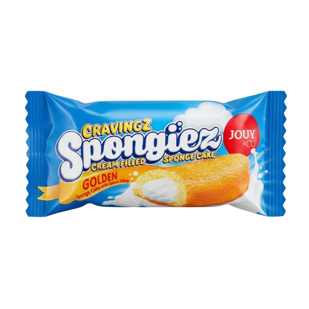 Jouy&Co Cravingz Spongiez Golden - Biskuitkuchen gefüllt mit Creme, 40g ...