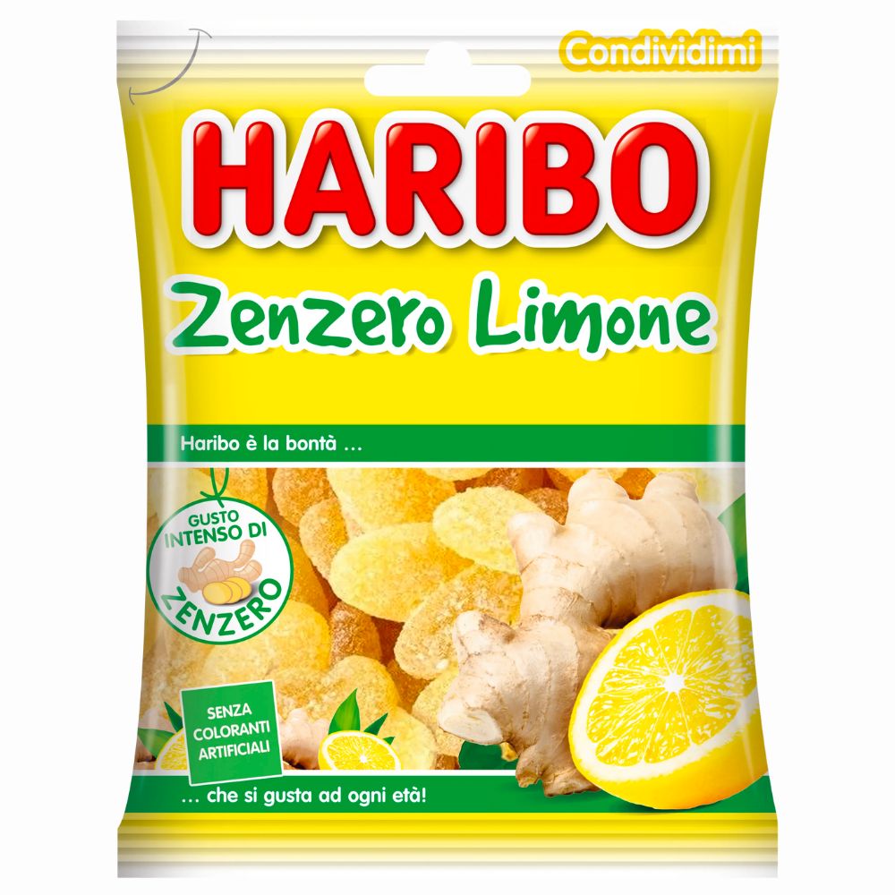 Haribo Ingwer und Zitrone - Ingwer- und Zitronengummibonbons 100g ...