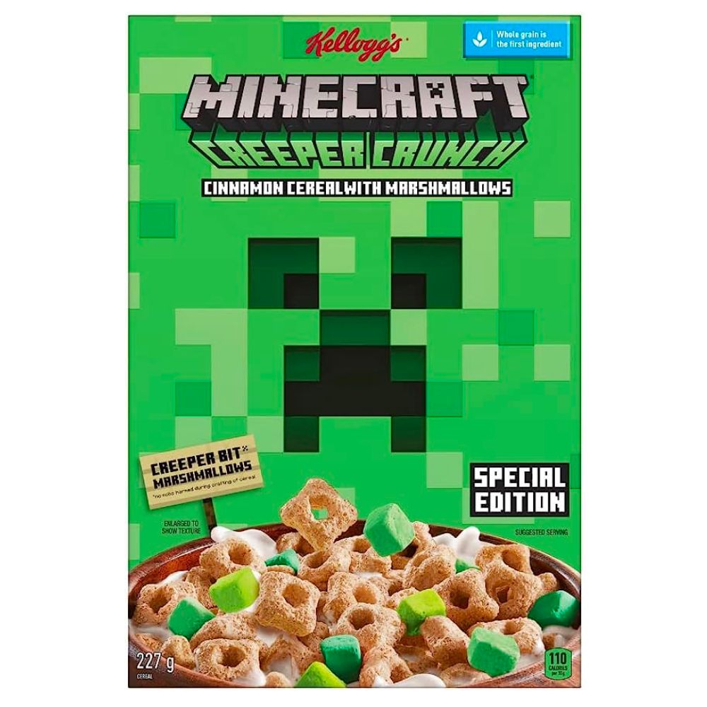 Kellogg's Minecraft Creeper Crunch - Zimtgetreide mit marshmallow 227g ...