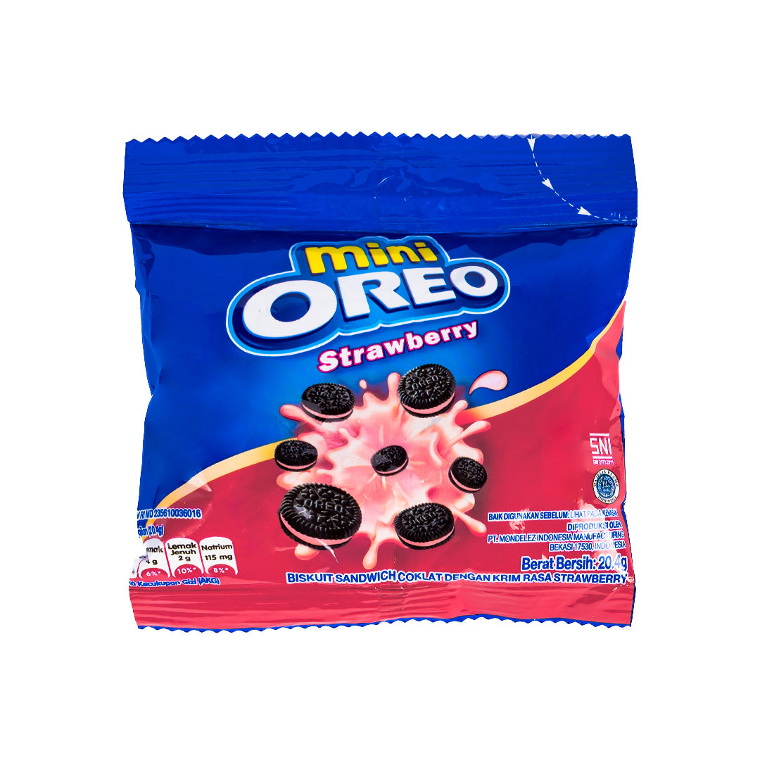 Oreo Mini Strawberry - Schokoladenkekse gefüllt mit Erdbeercreme, 20,4g ...