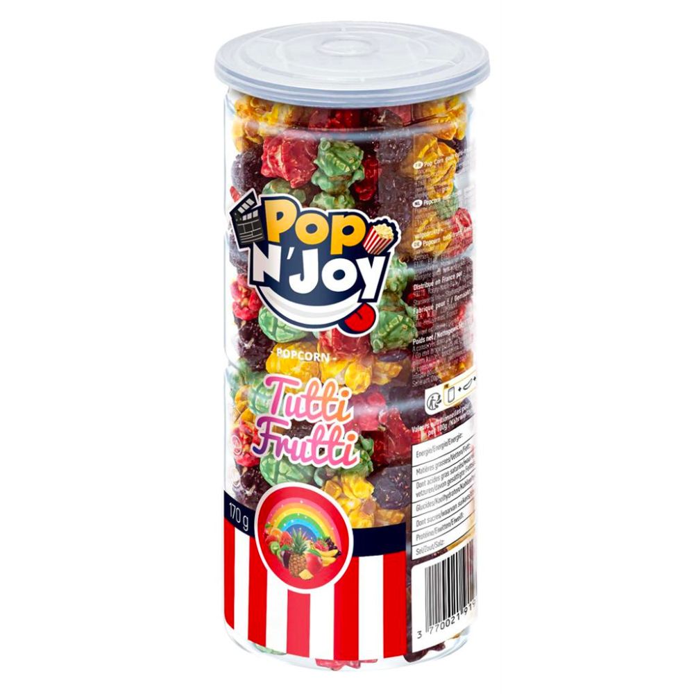 Pop N’Joy Tutti Trutti - karamellisierter Popcorn mit Fruchtgeschmack ...