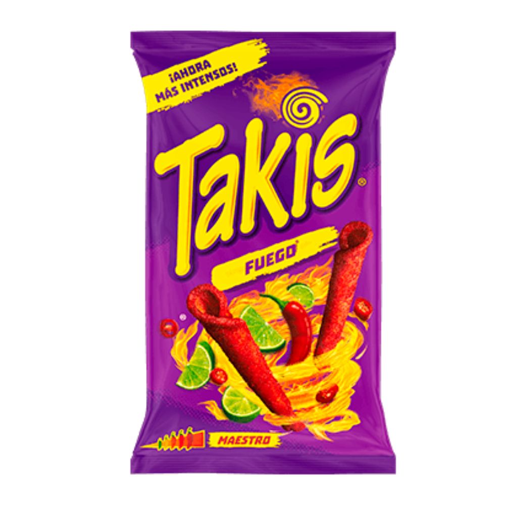 Takis Fuego - Packung mit scharfen Chili-Tortilla-Chips 100g – American ...