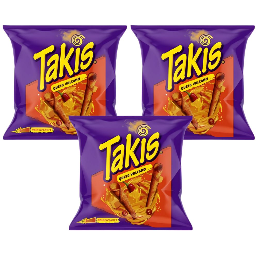 Takis Queso Volcano - 3 Packungen scharfe Käse-Tortilla-Chips à 40g ...