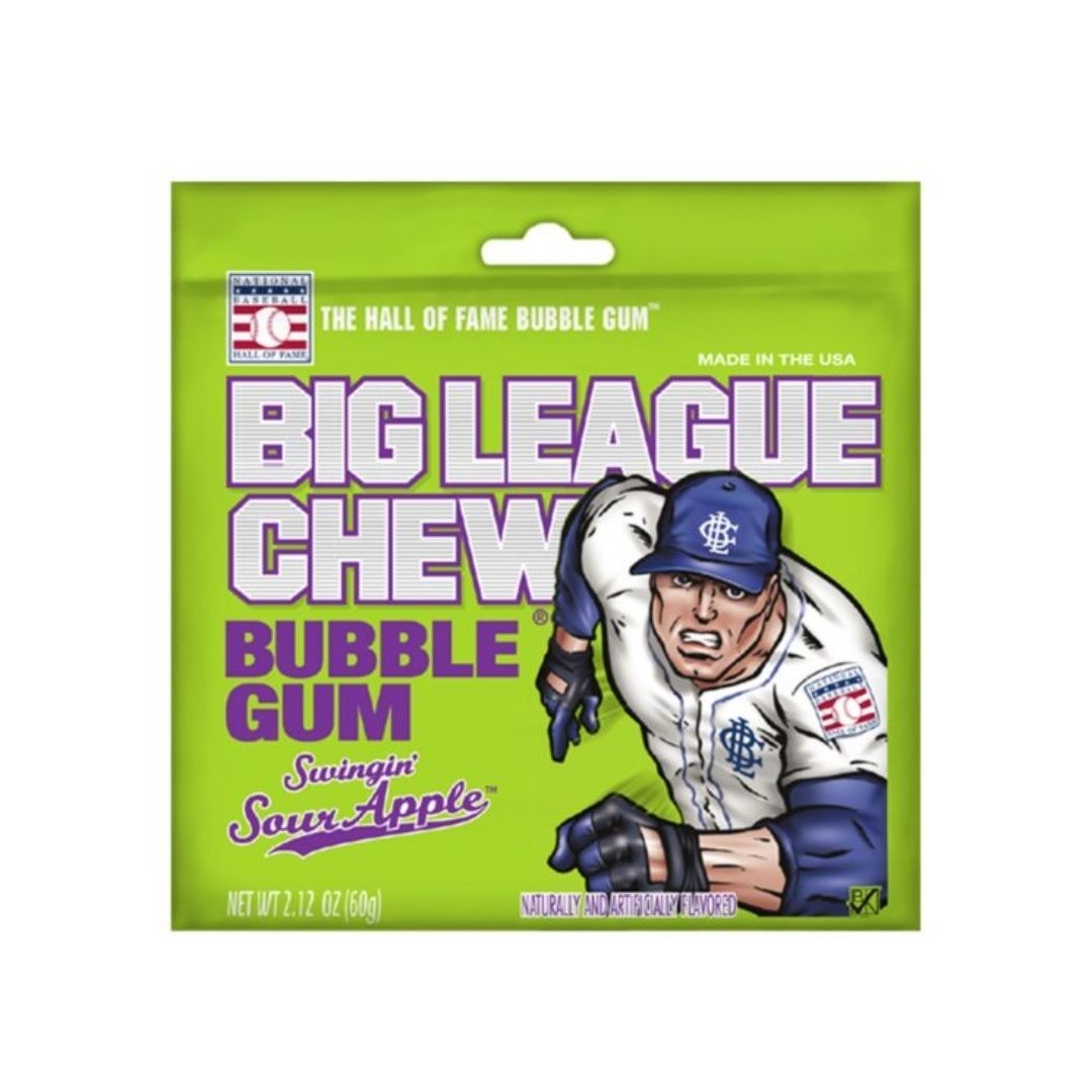 Big League Chew Bubble Gum Swingin' Sour Apple - fadenförmiger Kaugummi ...