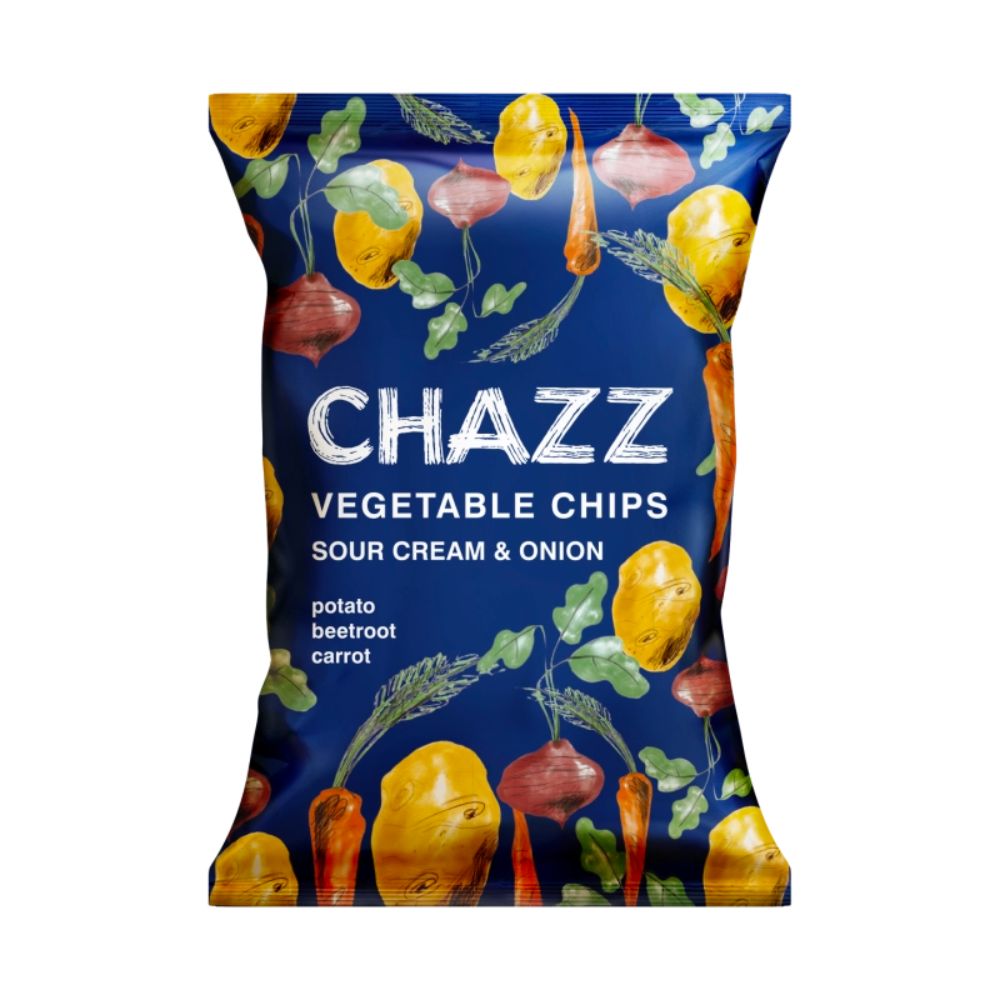 Chazz Vegetable Chips Sour Creme & Onion - Gemüsechips mit Sauerrahm ...