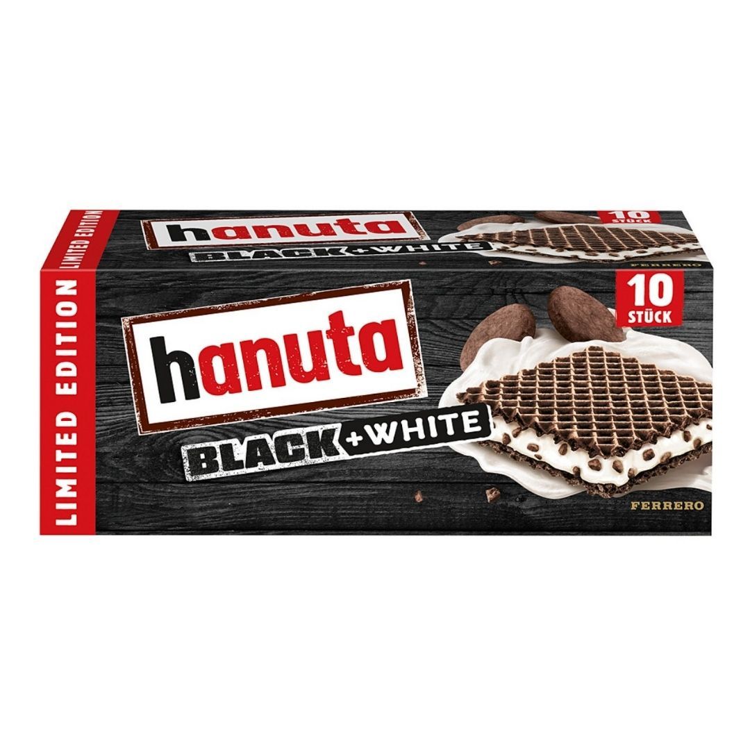 Hanuta Black&White - Packung mit 10 Schokoladenwaffeln mit Vanillecreme ...