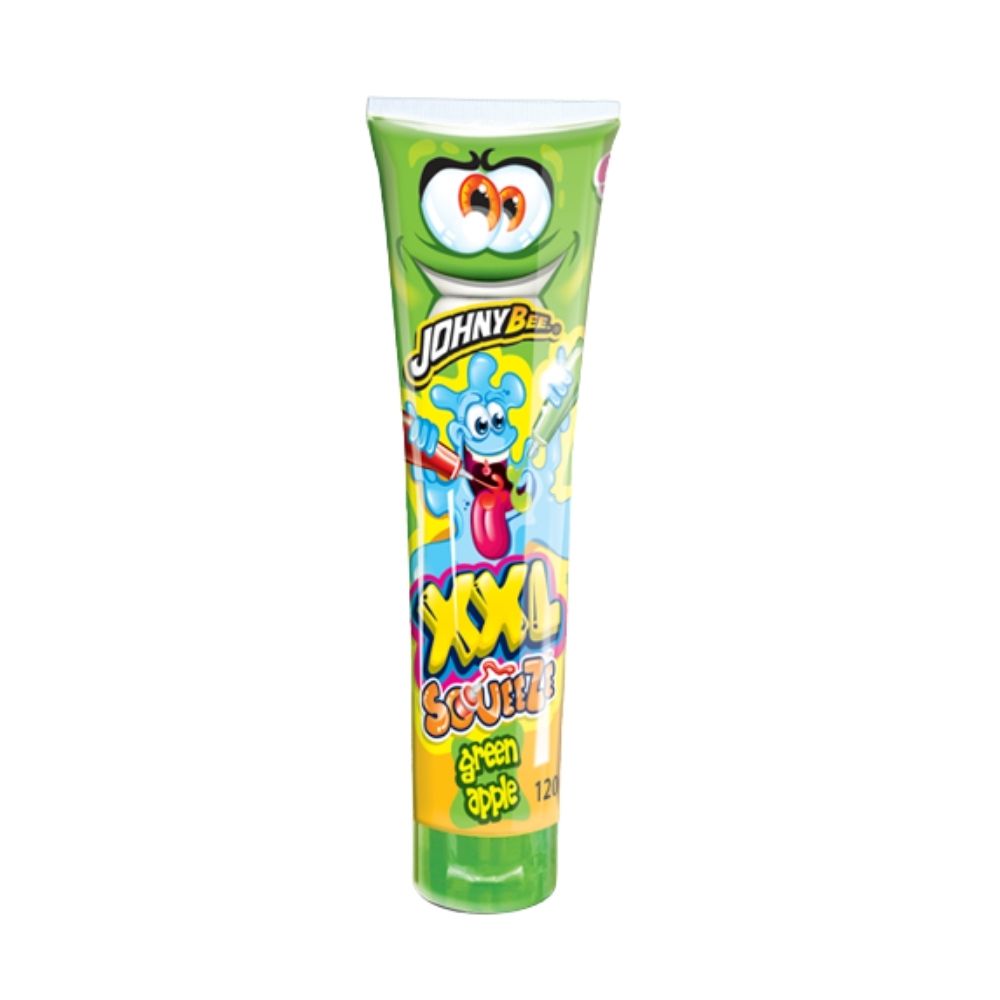 Johny Bee XXL Squeeze Green Apple - 120g Gel-Bonbon mit grünem ...
