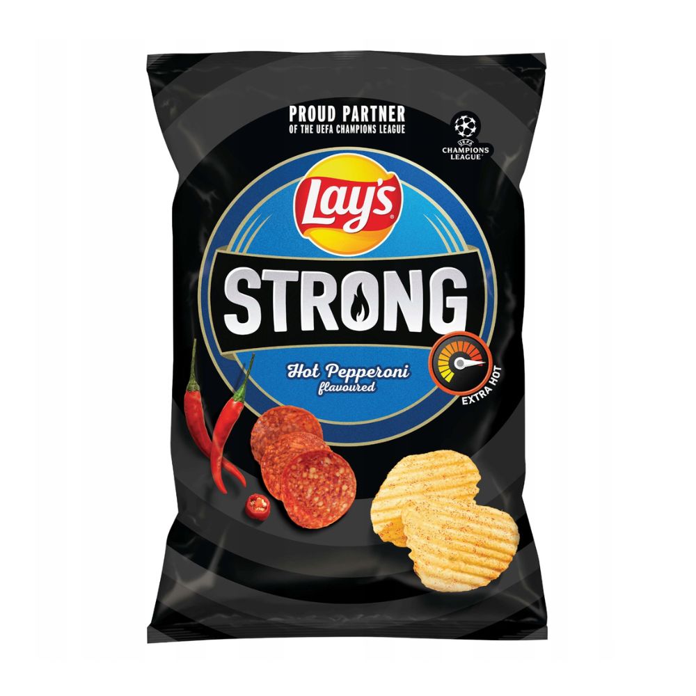 Lay's Strong Hot Pepperoni - würzige Chips mit Salami-Geschmack, 130g ...