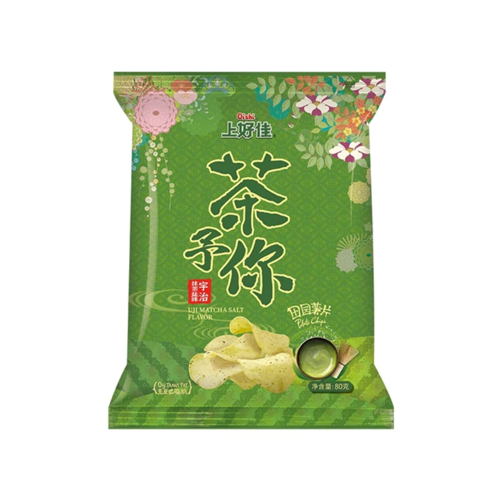 Oishi Uji Matcha Salzgeschmack - gesalzene Chips mit Matcha-Geschmack ...