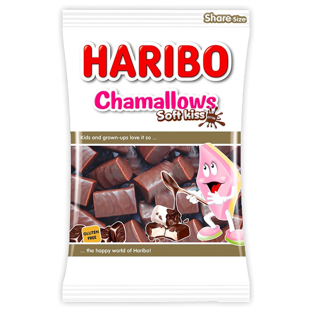 Haribo Chamallows Soft Kiss - Mini-Marshmallows mit Schokoladenüberzug ...