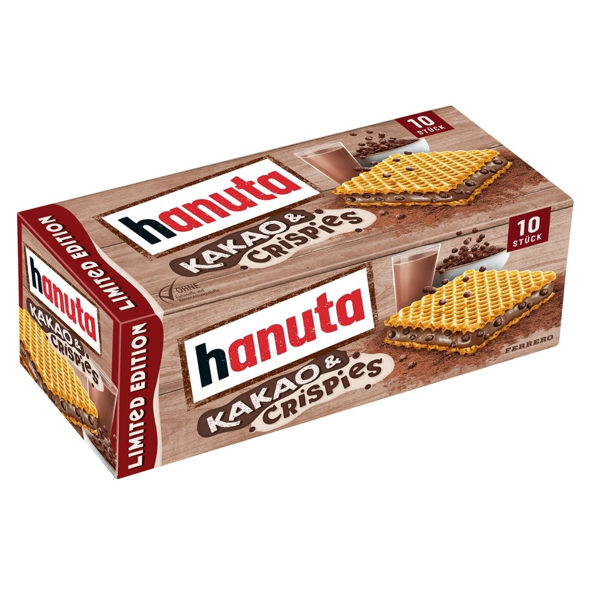 Hanuta Kakao & Crispies - Packung mit 10 Waffeln mit Milchschokolade ...