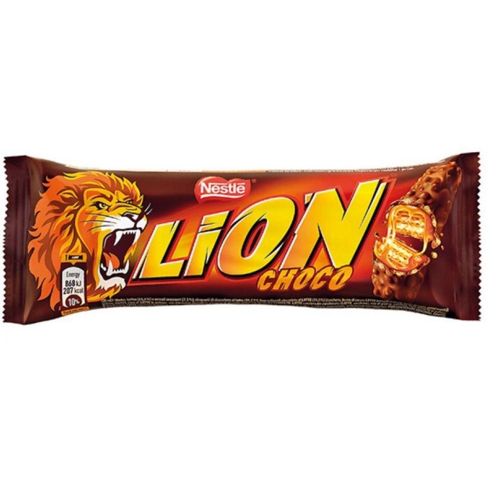 Nestlé Lion - Schokoriegel gefüllt mit Waffel und Puffreis, 42g ...