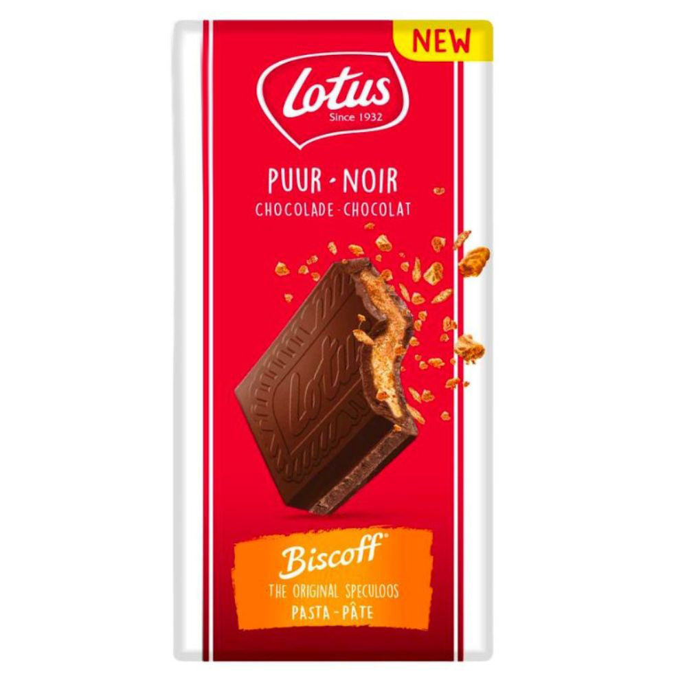 Lotus Biscoff Puur Noir Chocolat - dunkle Schokoladenriegel gefüllt mit ...